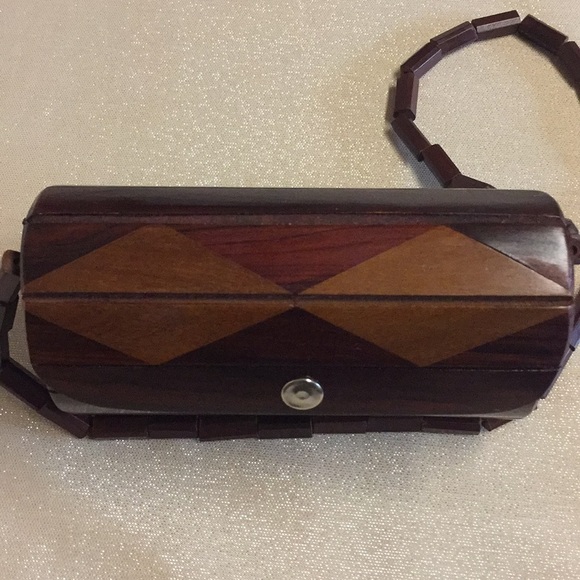 Vintage | Bags | Vintage Inlaid Wooden Purse | Poshmark